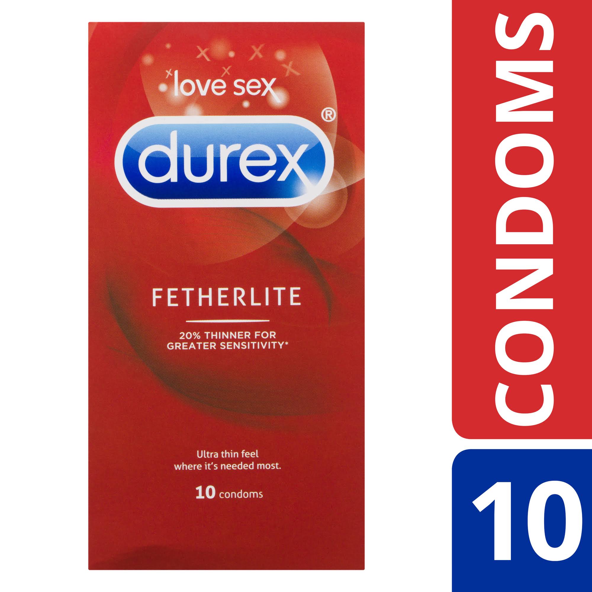 Durex Fetherlite Ultra Thin Feel Condoms 10 Pack Buy Now