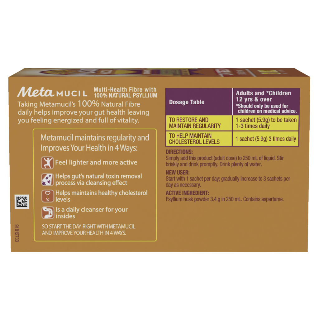 Buy Metamucil Orange Smooth Fibre Supplement 30 Doses | Digestive ...