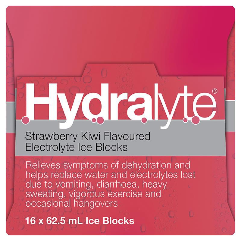 Buy Hydralyte Electrolyte Ice Blocks Strawberry Kiwi 16 | Anti ...