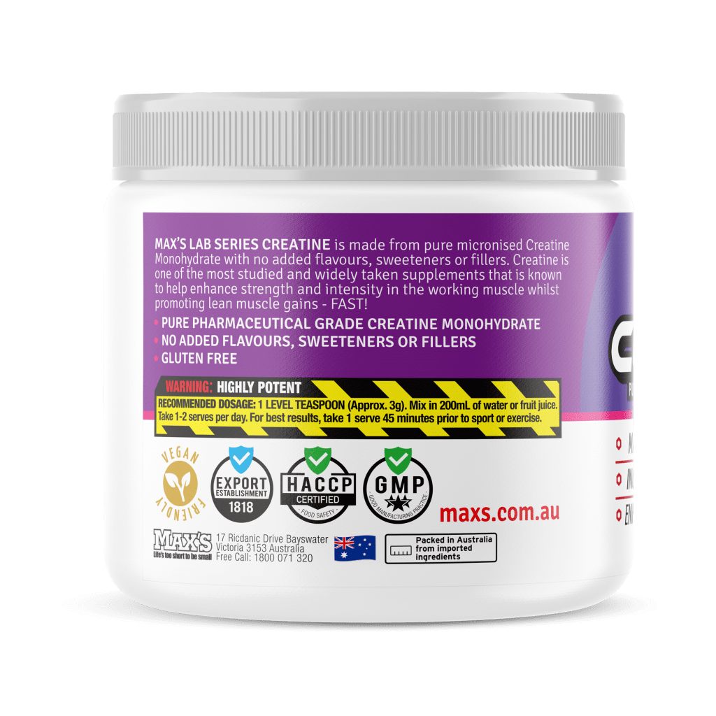 Max's Creatine Monohydrate Unflavoured 100g Buy Now