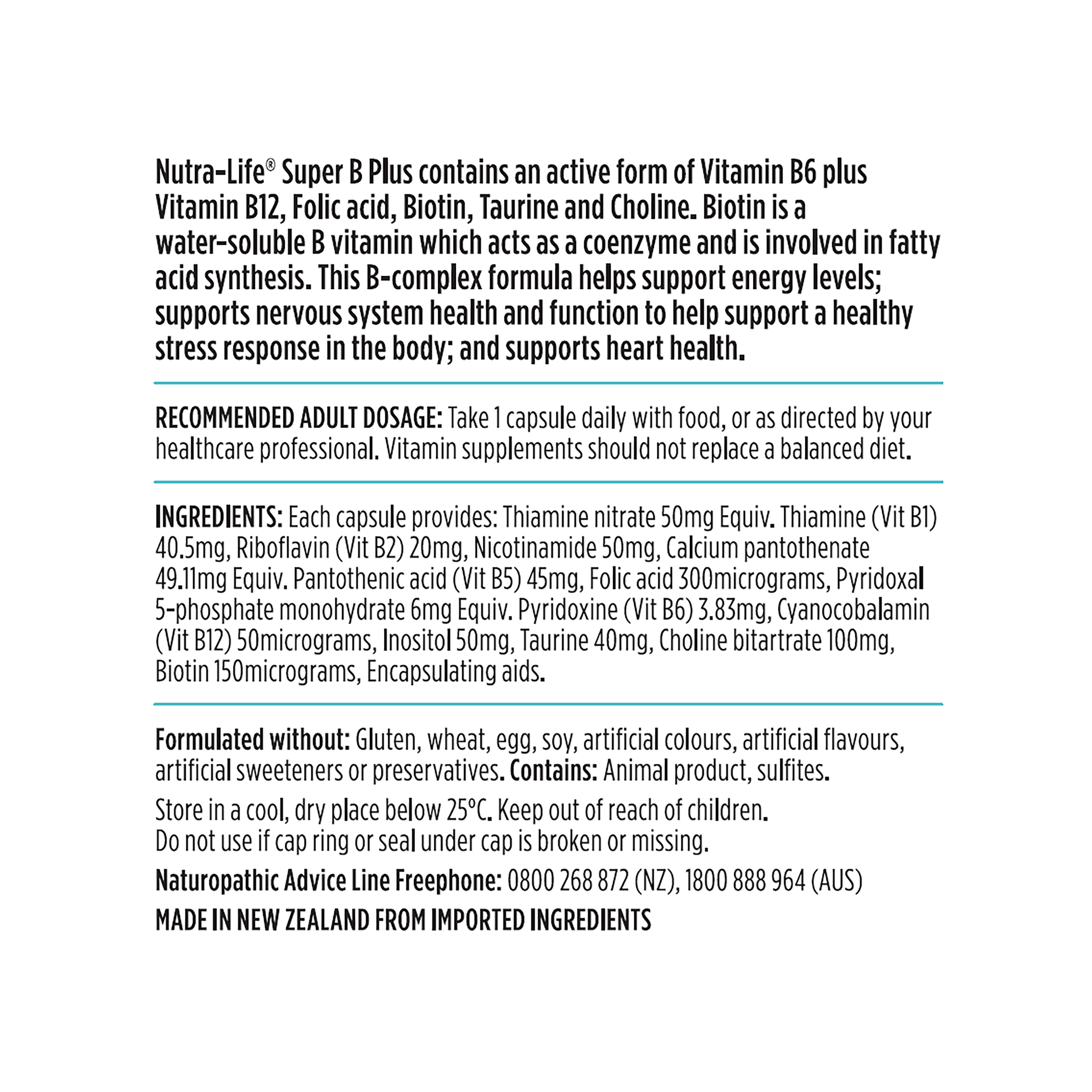 Buy Nutra-Life Super B Plus 60 Capsules | Energy Support | Online ...