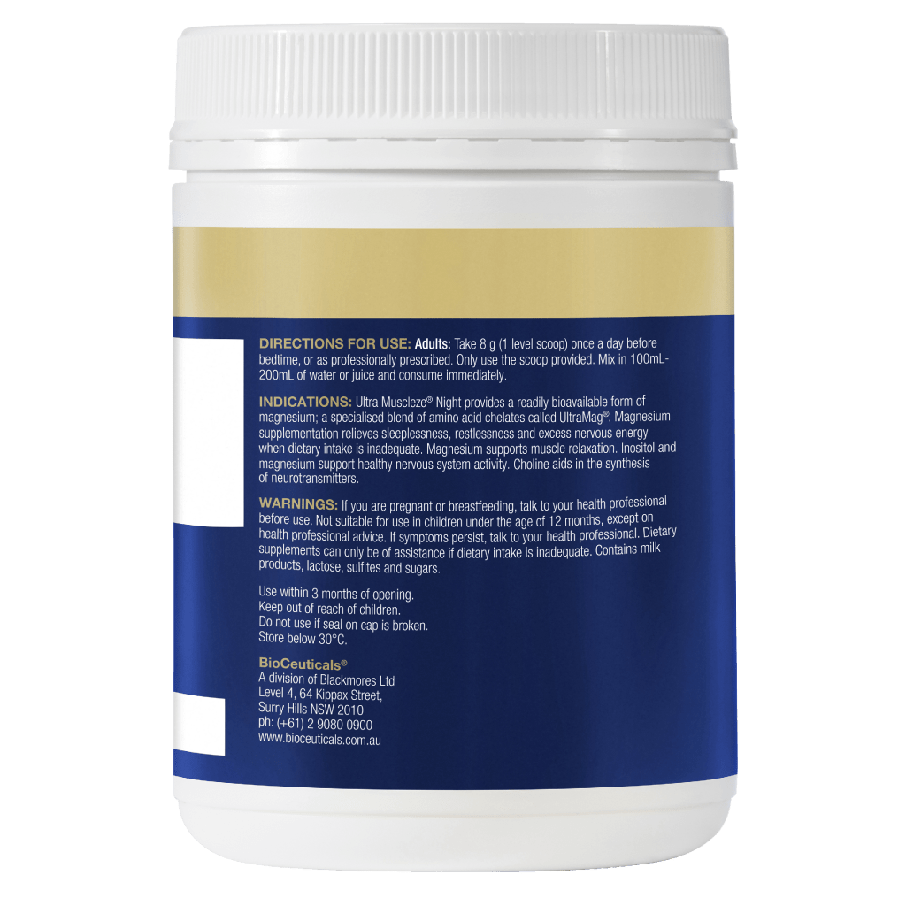 Buy BioCeuticals Ultra Muscleze Night 400g | Sleep Support | Online ...