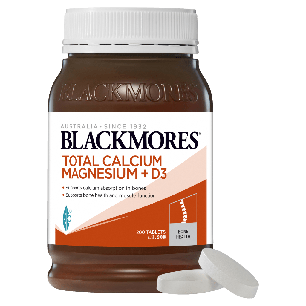 Buy Blackmores Total Calcium Magnesium + D3 200 Tablets | Bone Health ...
