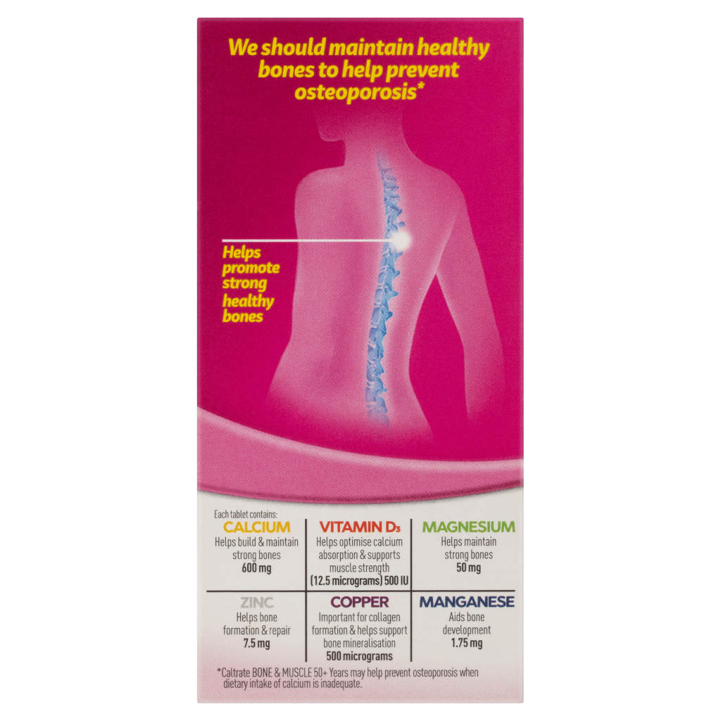 Buy Caltrate Bone & Muscle 50+ Years 60 Tablets | Bone Health | Online ...
