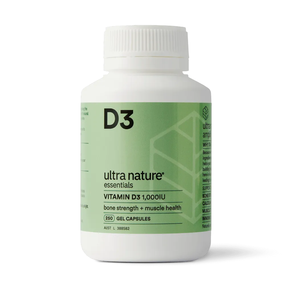 Buy Ultra Nature Essentials: Vitamin D3 1000IU - 250 Gel Capsules ...